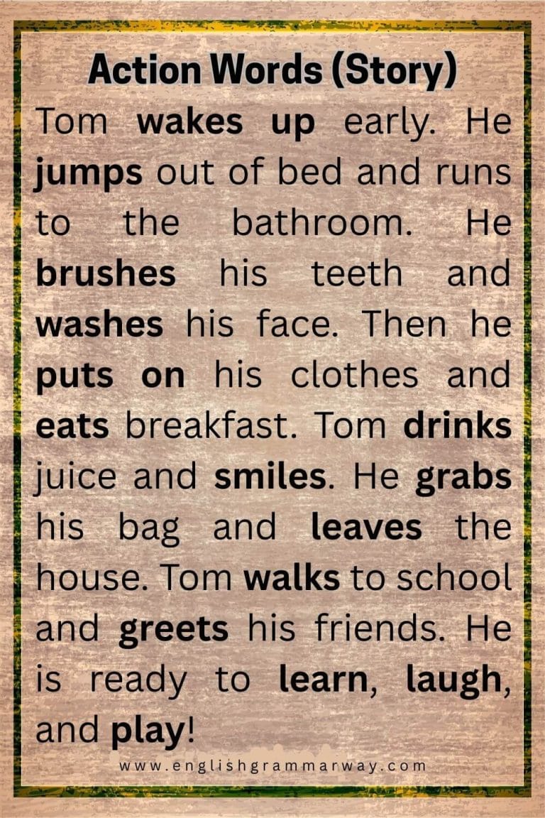 50 Action Words You Should Know - with Easy Sentences